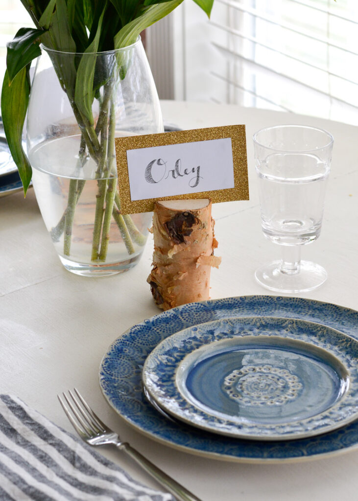 DIY Birch Place Card Holders