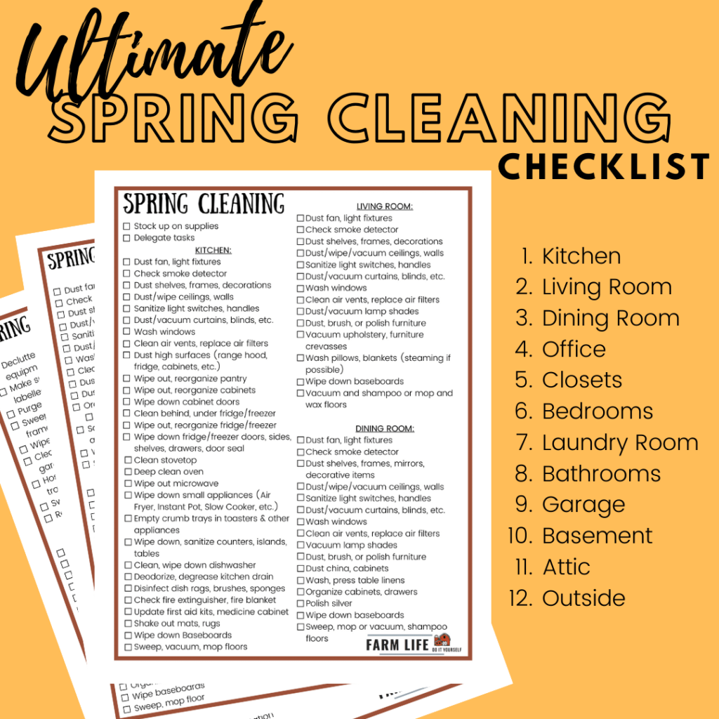 Spring Cleaning Guide with Printable Cleaning Checklist