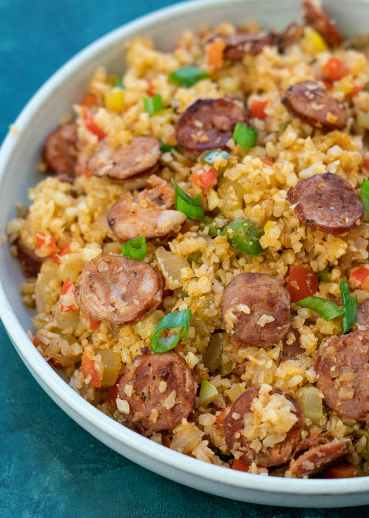 Cajun Sausage Cauliflower Rice